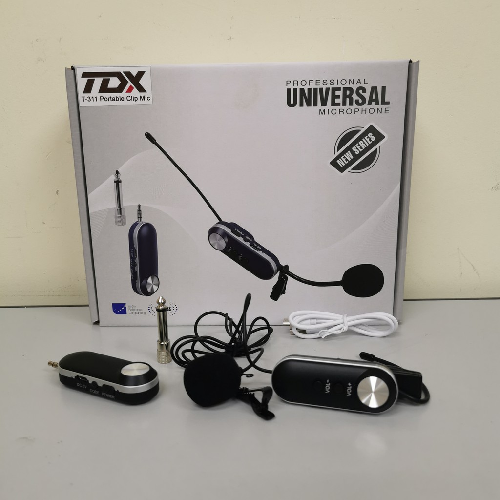 TDX T-311 Rechargeable UHF Clip-Mic Wireless Microphone | Shopee Malaysia