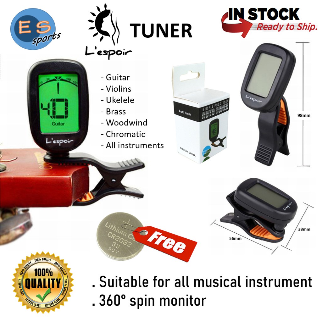 🌟🆂🅰🅻🅴🌟 L'espoir Digital Tuner 360 Rotate Clip On Vibration Tuning ...