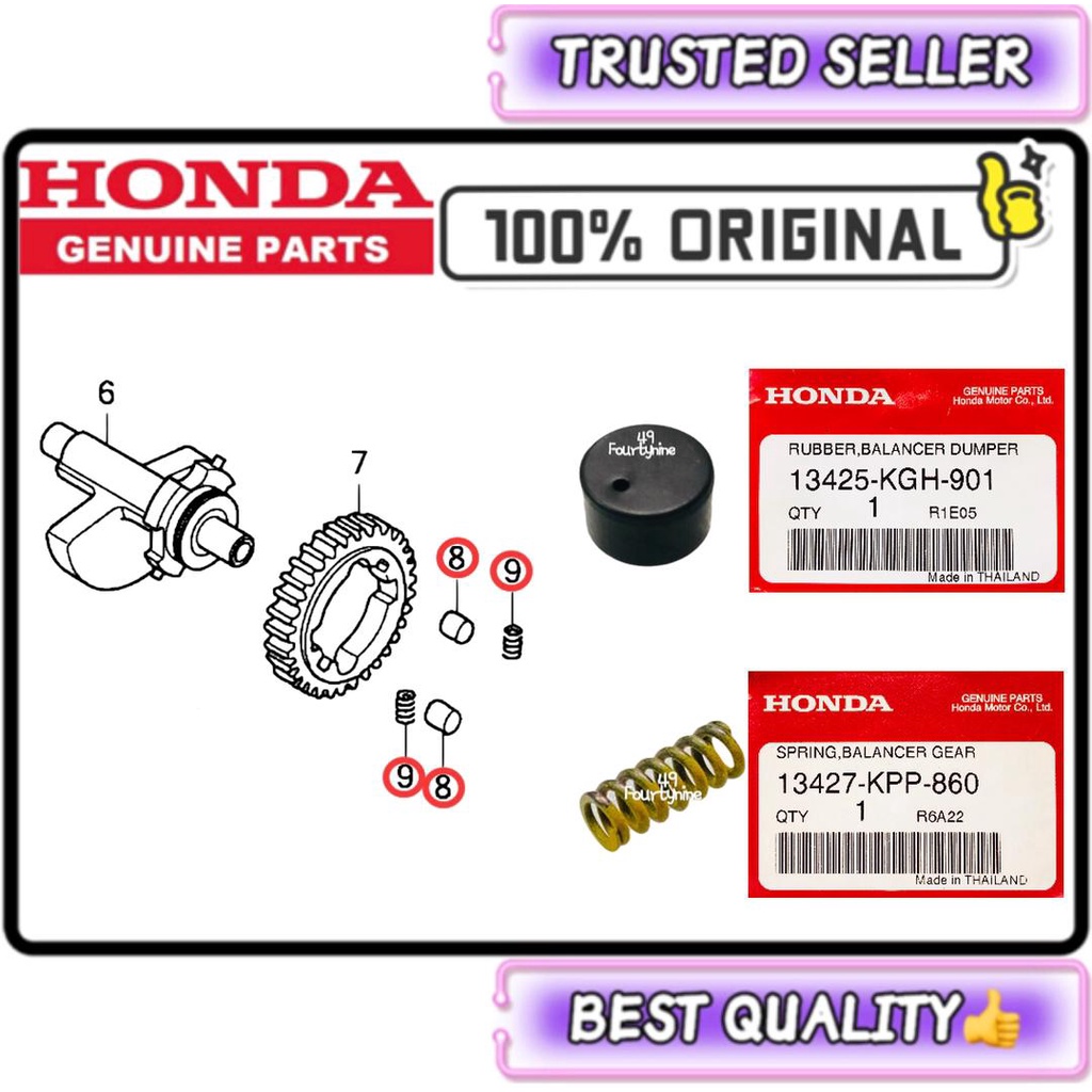 100% ORIGINAL RS150 RSX BALANCER GEAR SPRING / BALANCER GEAR RUBBER ...