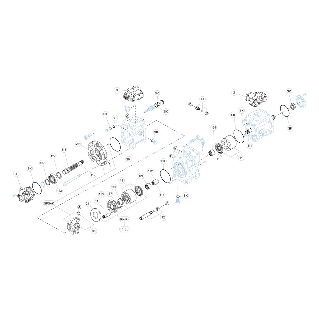 KAWASAKI K3V112 MAIN PUMP REPAIR KIT VTN, KV112 HYDRAULIC PUMP SEAL KIT ...