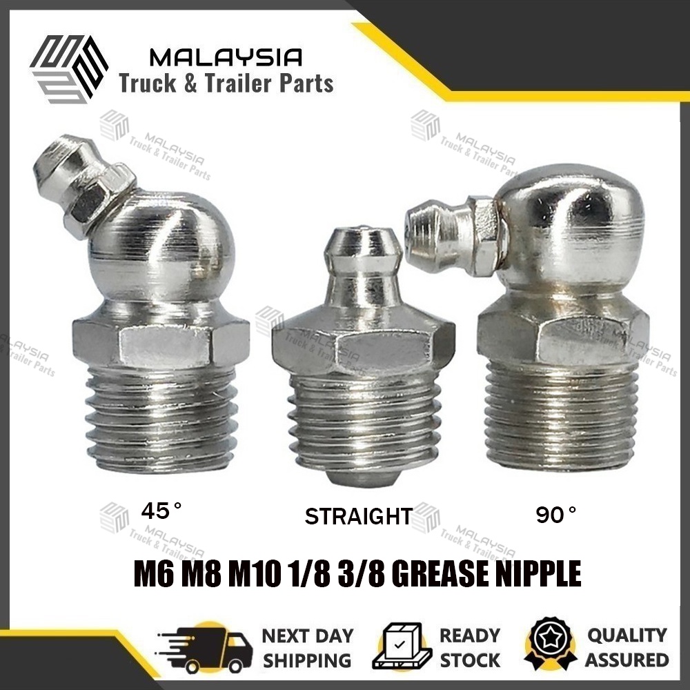 M6 M8 M10 1/8" 3/8" Grease Nipple Grease Fitting (Straight/ 45Degree/ 90Degree) (Made in Taiwan ...