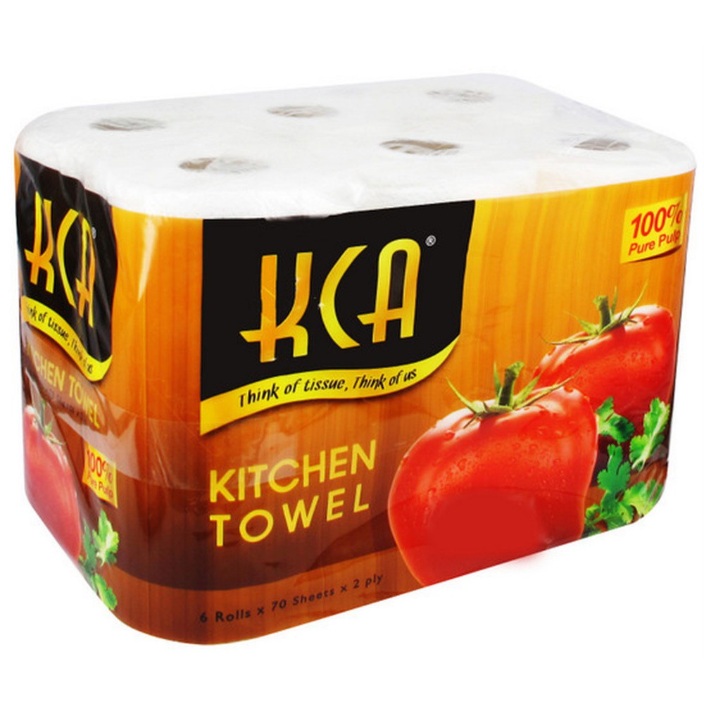 KCA Kitchen Towel 100% Pure Pulp 6 Rolls x 60 Sheets x 2 ply | Shopee ...
