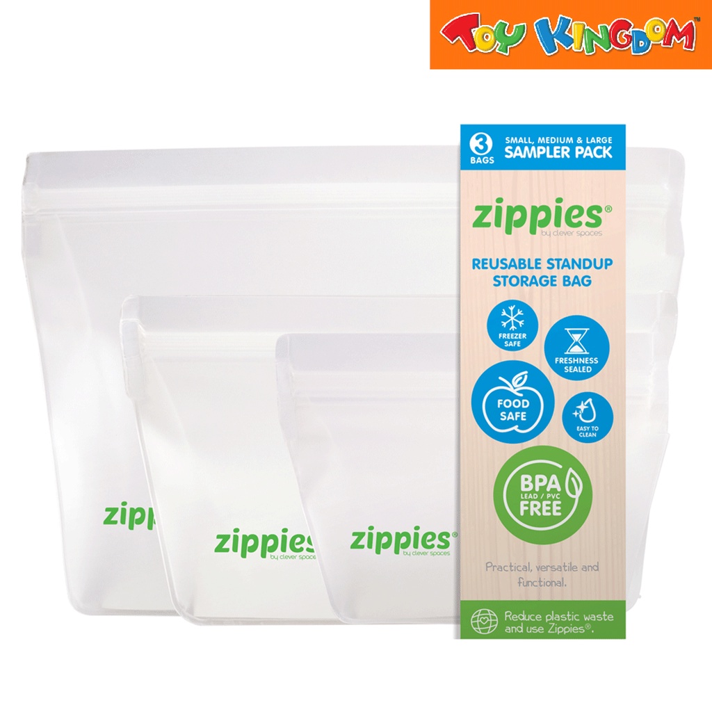 Zippies 3 pcs Sampler Pack Reusable Stand-Up Pouch | Shopee Malaysia