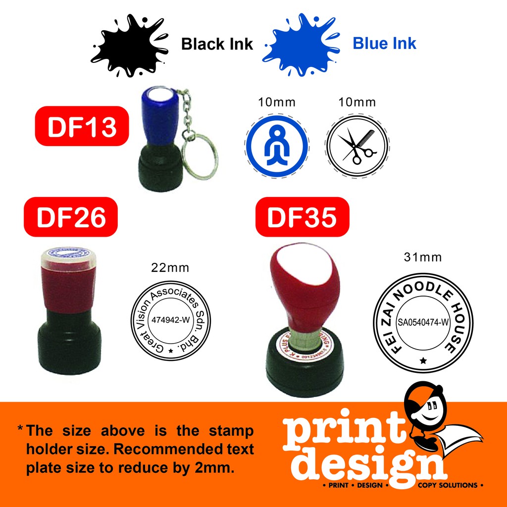 Self Ink Rubber Stamp (Round) | Shopee Malaysia