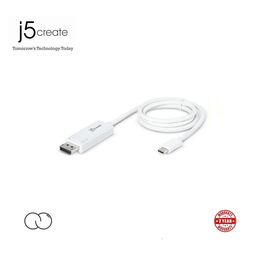 J5 Create USB Type-C to 4K DisplayPort Cable / Type C to Display Port ...