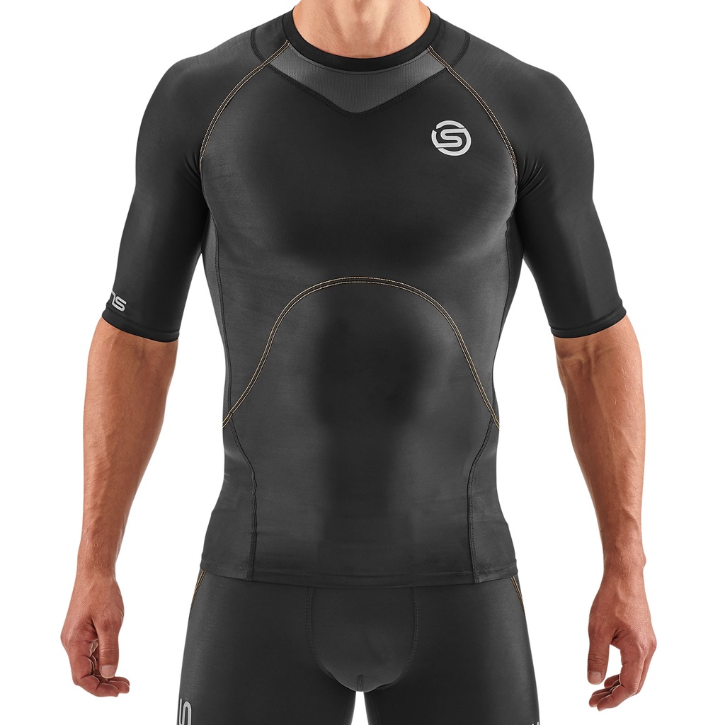 Skins Men's Compression 400 Short Sleeve Tops 3-Series - Black | Shopee ...