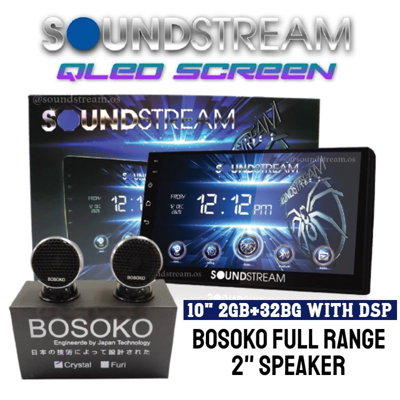 ANDROID PLAYER SOUNDSTREAM QLED IPS FULL HD SCREEN WITH 48 BAND DSP 9/ ...