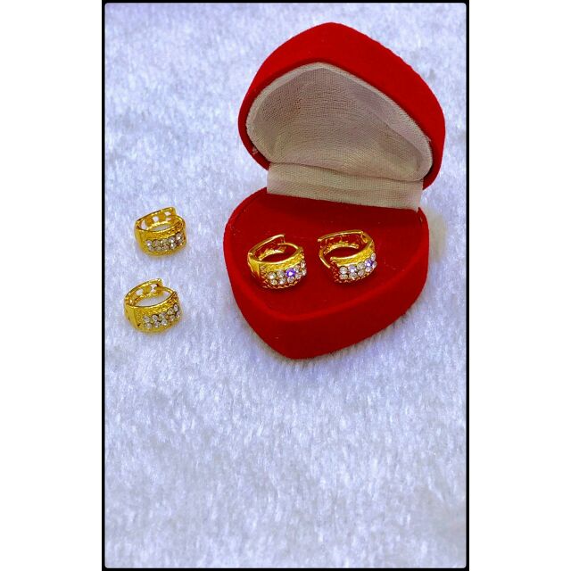 🌹🌹24K Gold Plated Kids Earring Subang Ring Diamond🌹🌹 | Shopee Malaysia