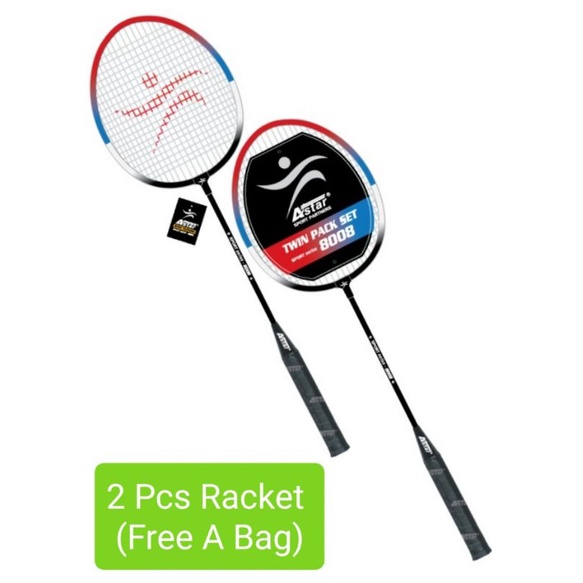 2 Pcs Badminton Racket String&Strung With A Bag | Shopee Malaysia