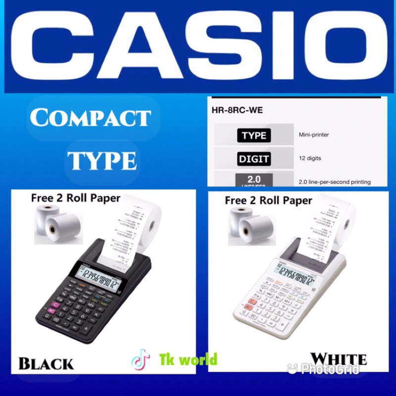 Casio HR-8RC mini printing calculator | Shopee Malaysia
