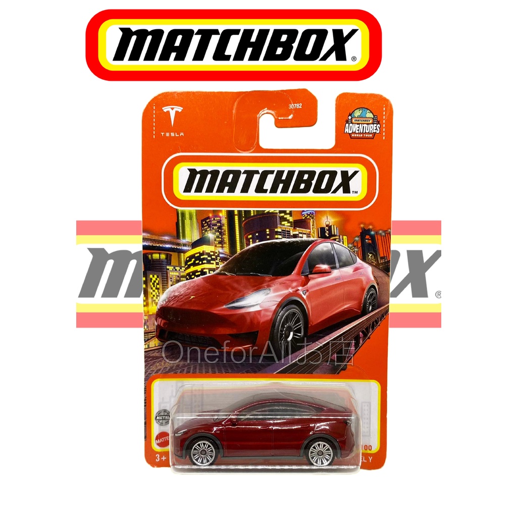 MBX Matchbox TESLA MODEL Y Burgundy Red Electric Vehicle EV SUV Racing ...