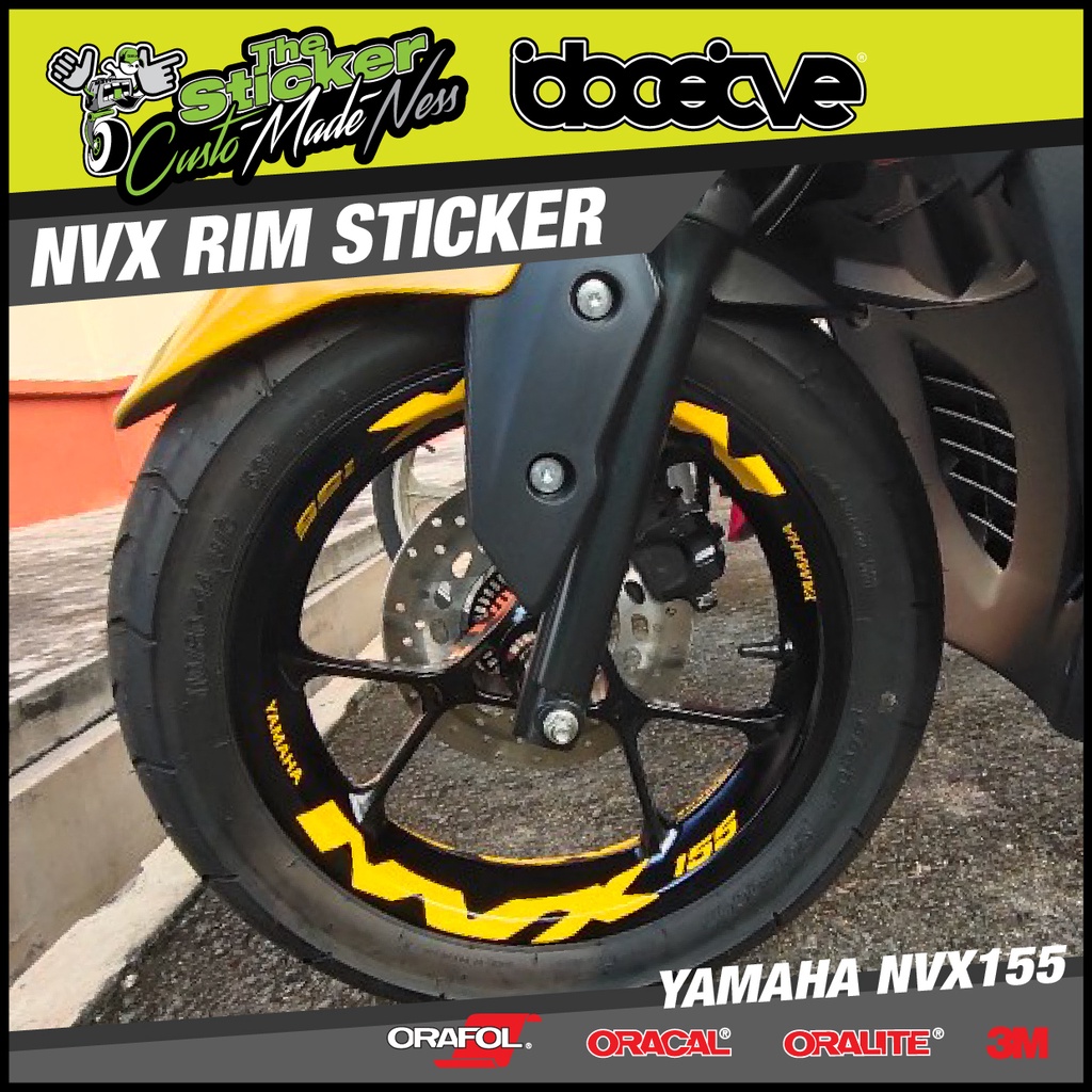 YAMAHA NVX V1 / V2 RIM STICKER - warna Putih Merah Kuning Hitam Silver ...
