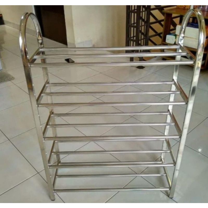 5 tier stainless shoe rack | Shopee Malaysia