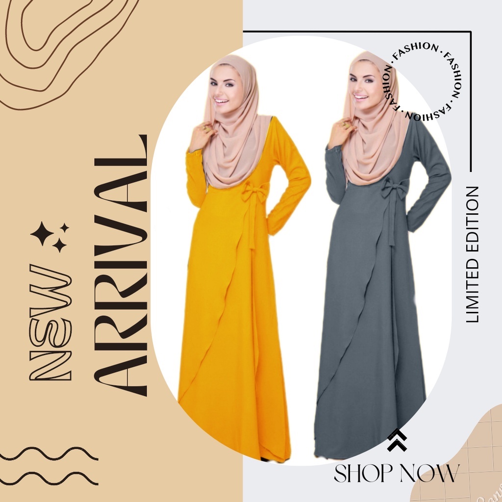 JUBAH MUSLIMAH TURKI FASHION - MODEST WEAR MAXI FREE SIZE GAMIS PLUS ...