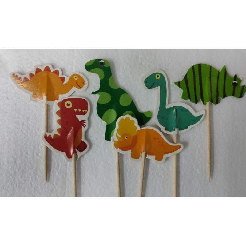 dinasour cupcake cake topper (6pc) | Shopee Malaysia