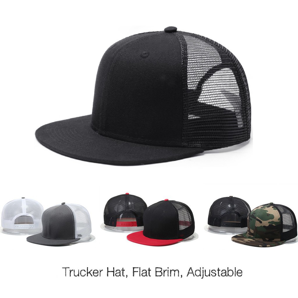 topi Trucker Hat full cap Adjustable Multiple Colours men and women ...