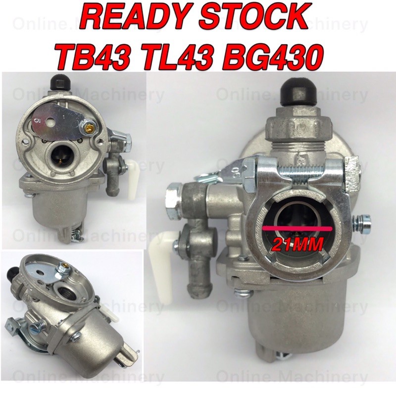 Carburetor 21MM Mesin Rumput Ogawa BG430 BG430DT Mitsubishi TU43 TB43 TL43 TB52 TL52 Brush ...