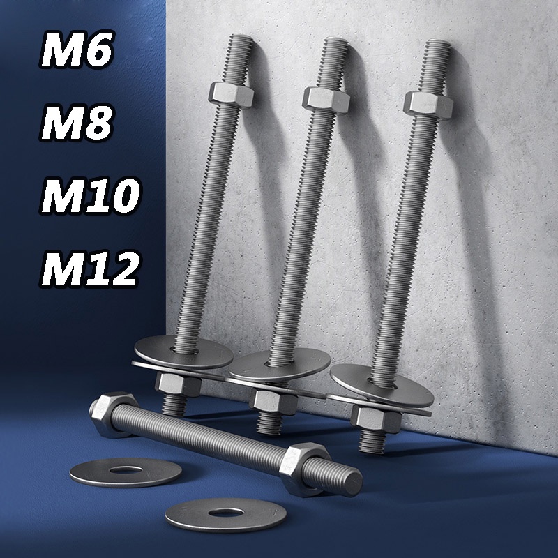 304 Stainless Steel Wire Rod Nut Set Flat Pad Bolt Fixing Through Wall ...