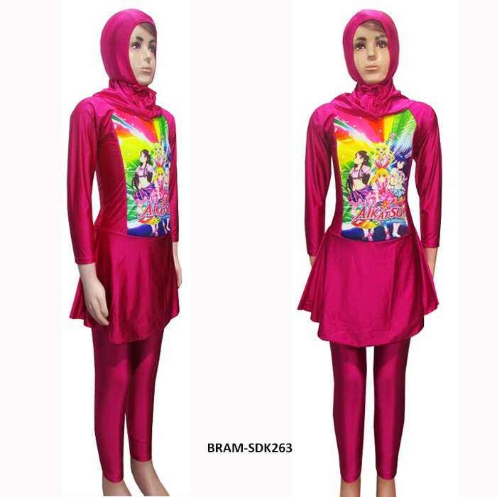 Muslim Swimsuit For Children Aged 5-10 Years Aikatsu Character BRAM-SDK263 | Shopee Malaysia