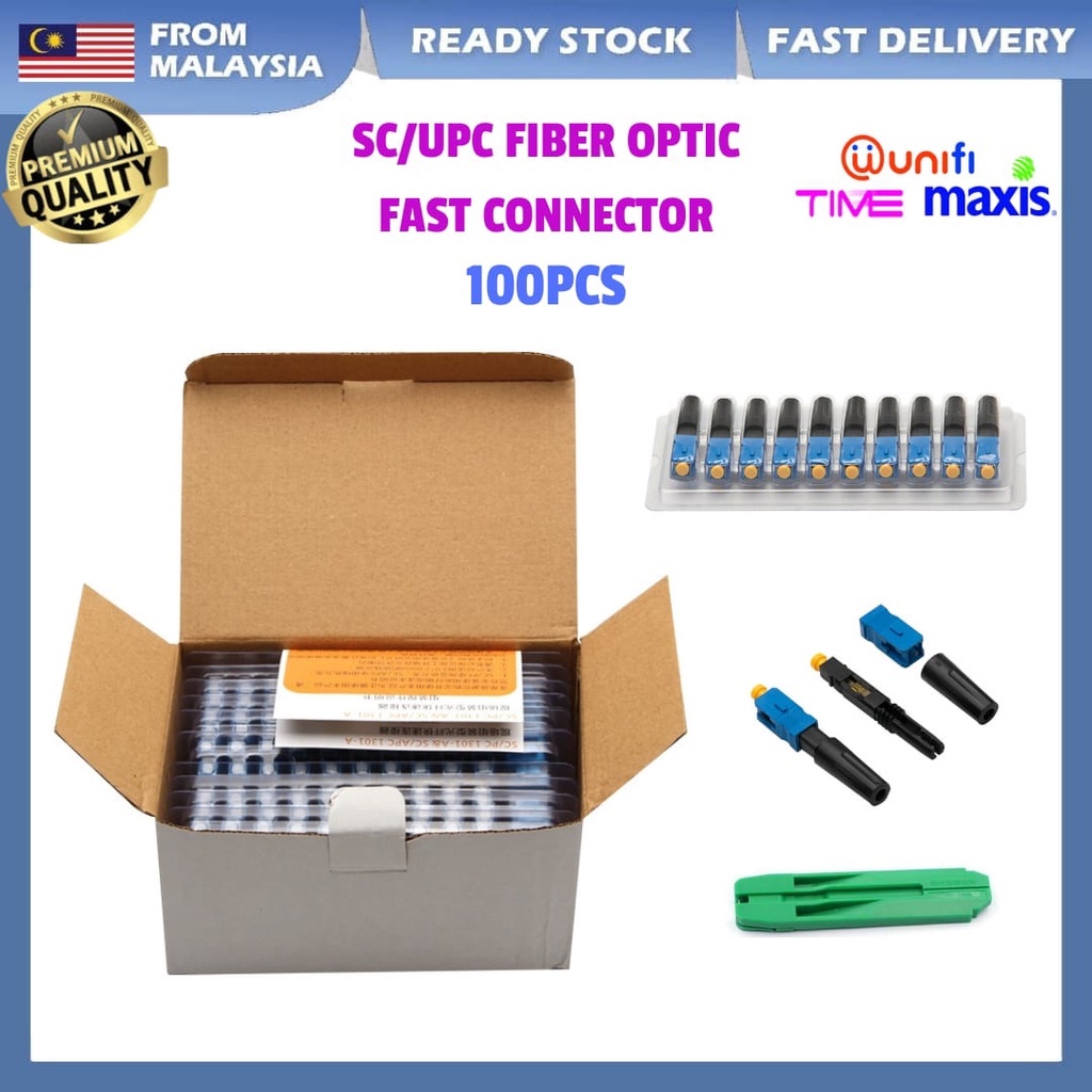 100pcs SC/UPC fast connector Optic Fiber Quick Fast Connector Adapter ...