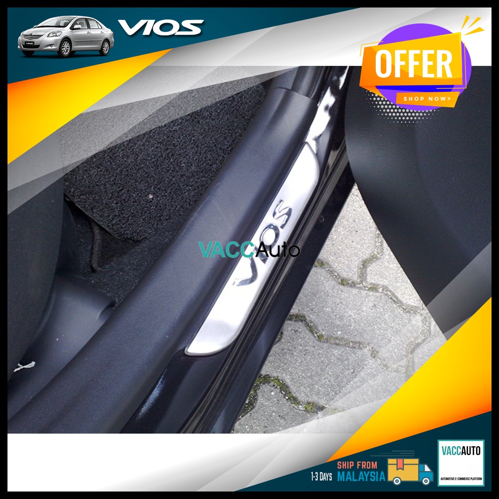 Toyota Vios (2nd Gen) Door Step / Scuff Plate Door Scuff Sill Cover ...