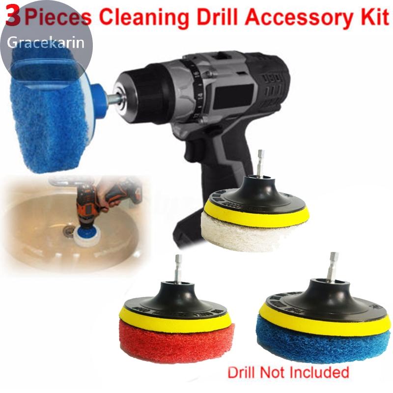 5Pcs/Set Bathroom Home Cleaning Brush Drill Accessory Kit Nylon Powered ...