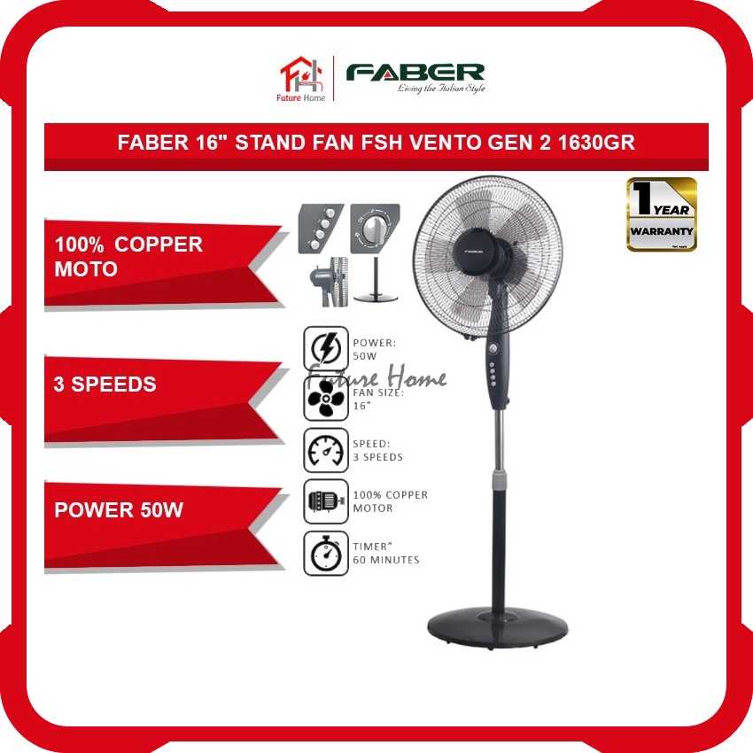 Faber 16" Stand Fan FSF Vento Gen 2 1630GR | Shopee Malaysia