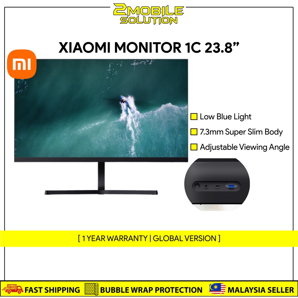 Xiaomi Monitor 1C 23.8" IPS 1920x1080p 60hz 178° Low Blue Light Eye ...