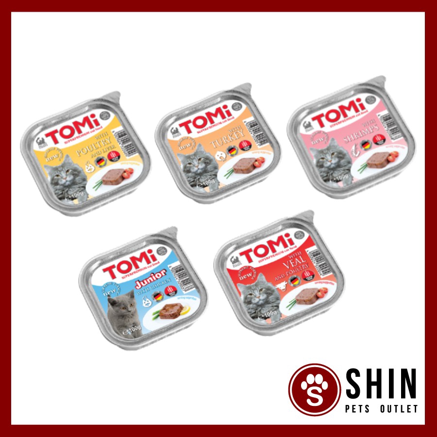 Tomi Complete Pet Food Red Meat Aluminium Tray Cat Food - 100g | Shopee ...