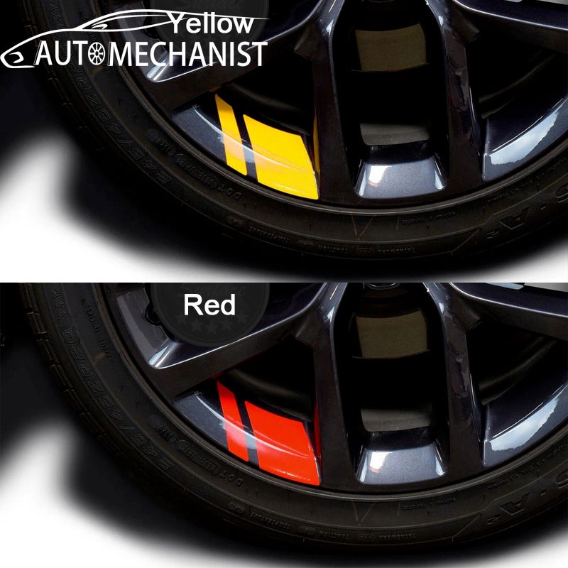 6 Pack Car Universal Wheel Reflective Stickers Rim Vinyl Warning ...
