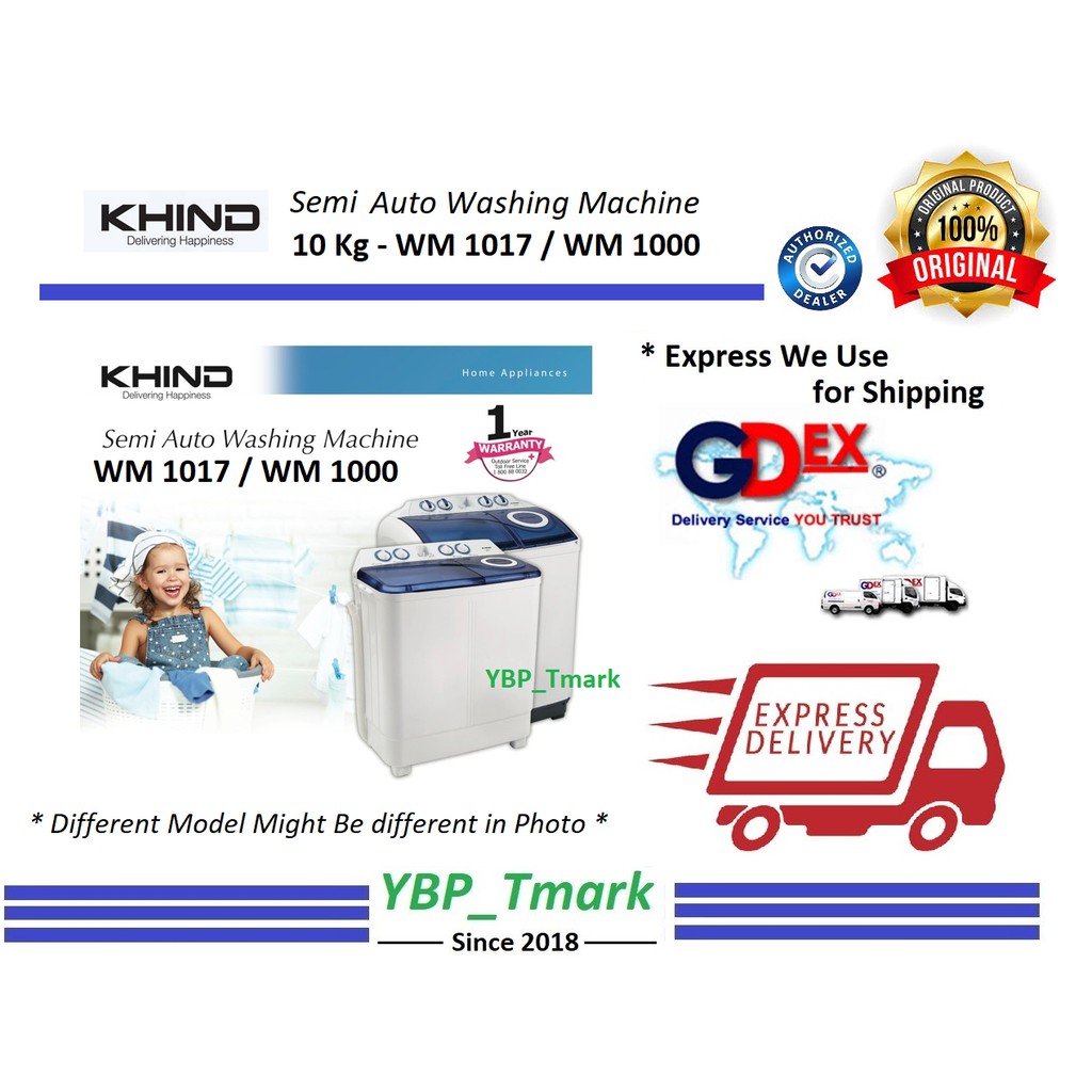 Khind 10kg Semi Auto Washing Machine Mashine Basuh WM1017 / WM 1000 ...