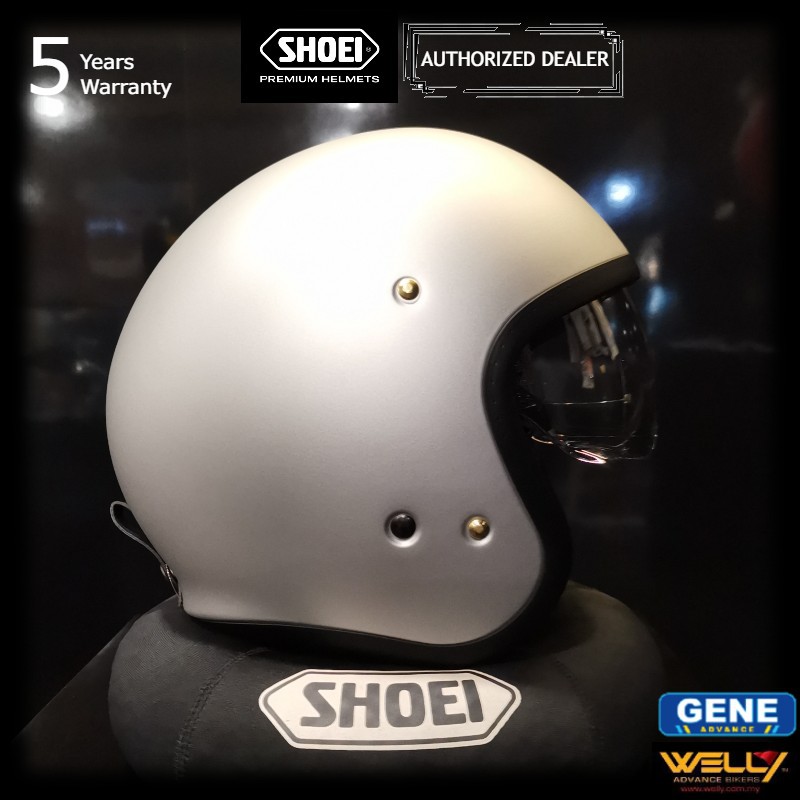 SHOEI JO Matt Light Silver Top Performance Jet Open Face Helmet | Shopee Malaysia