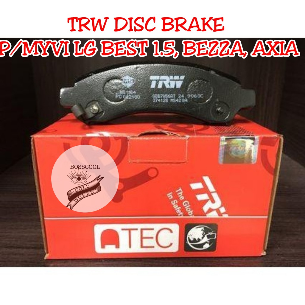 PERODUA MYVI 1.5 LAGI BEST / AXIA / BEZZA TRW FRONT DISC BRAKE PAD ...
