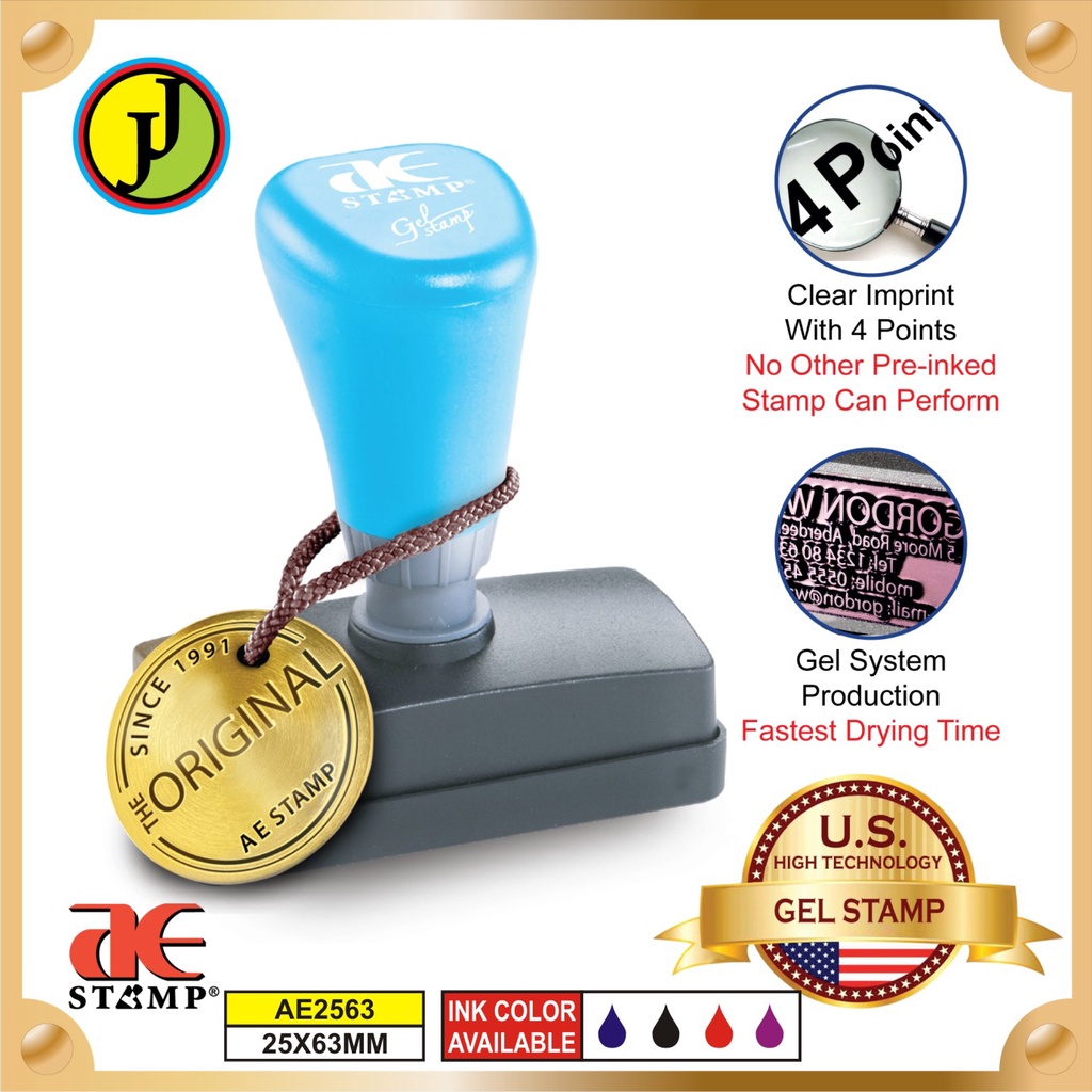 AE Gel Stamp Cop Nama Stamp Chop Nama Rubber Stamp Name Stamp Chop Self ...