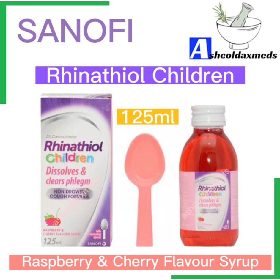 Rhinathiol Dissolves & clears phlegm Children 2% 125ml Cough Syrup ...