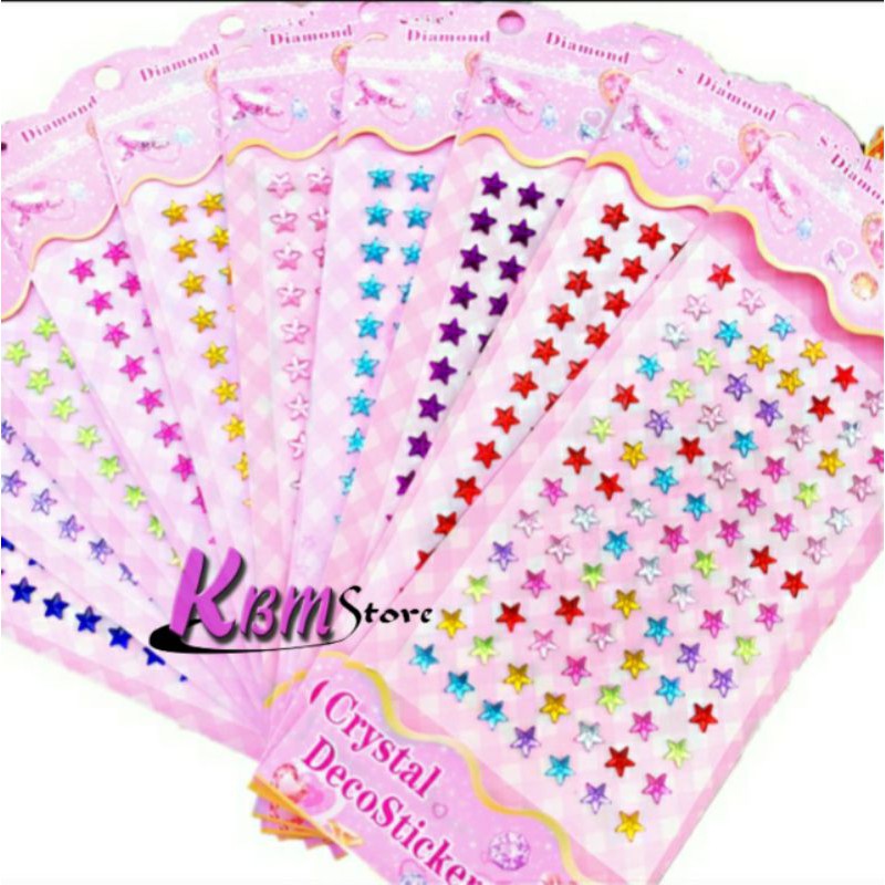 (Ready stock) 3D Crystal Star DecoSticker 单颗立体钻石五角星贴纸 Bintang sticker ...