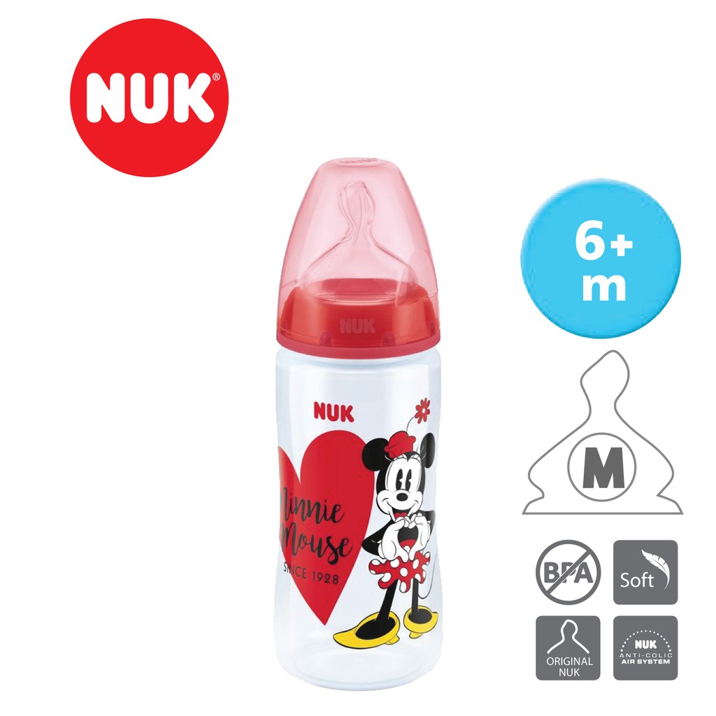 NUK Mickey PP Bottle with Silicone Teat Size 2 (300ml) | Shopee Malaysia