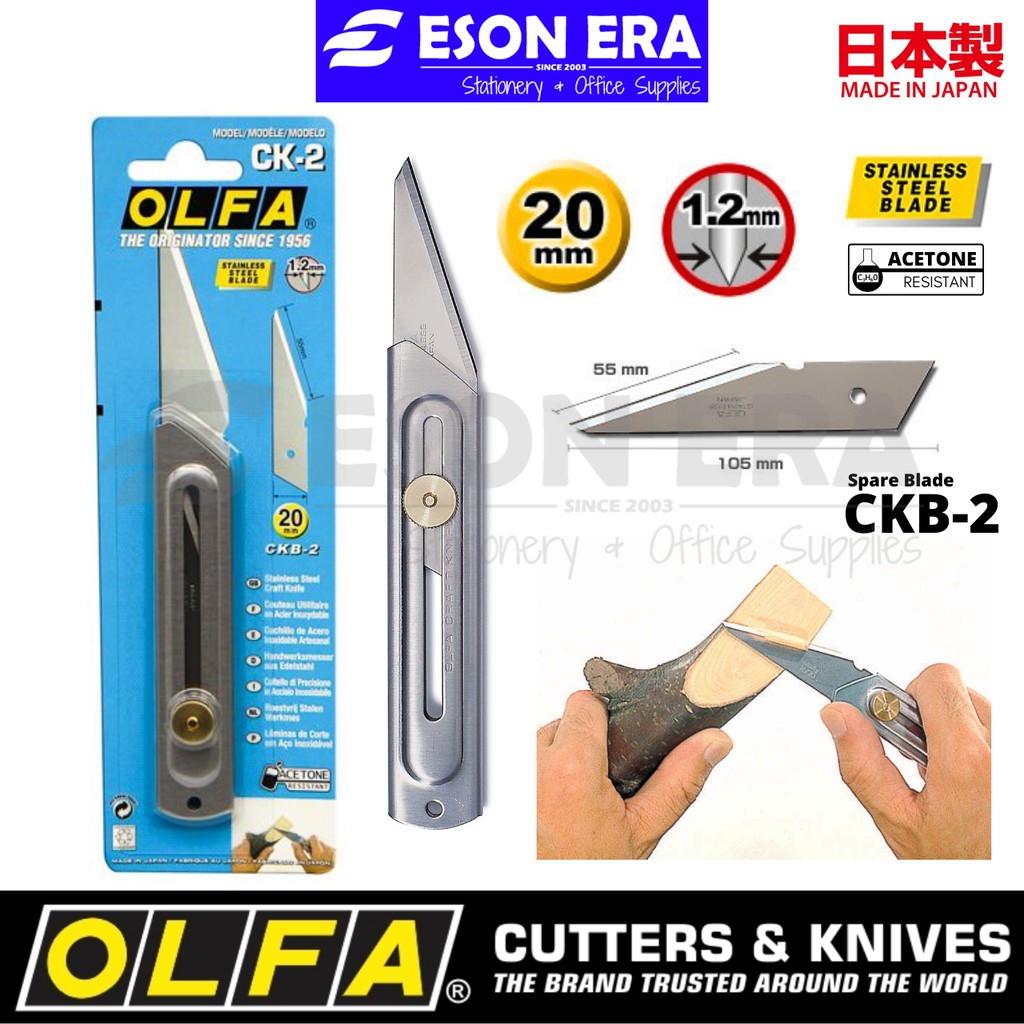 Olfa CK-2 Stainless Steel Craft Knife Made in Japan Cutter Pisau (Blades Olfa CKB-2) | Shopee ...