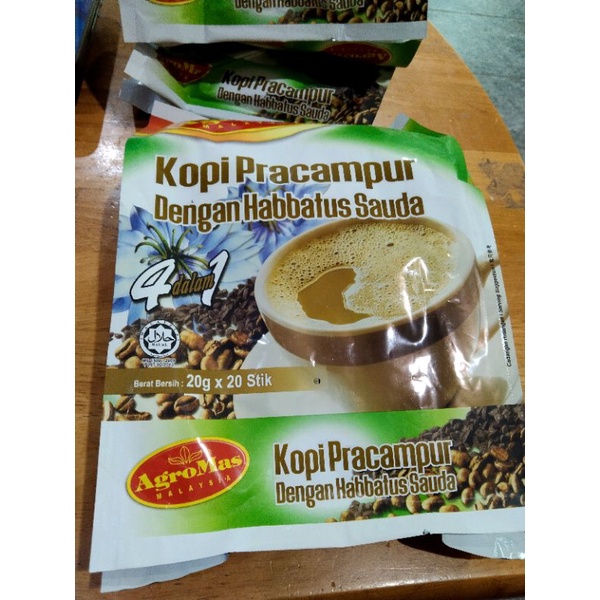 Kopi Pracampuran dengan habbatus Sauda (20g) | Shopee Malaysia