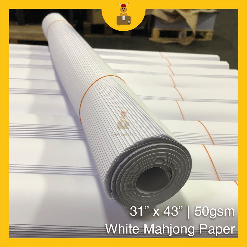 31" x 43" White Mahjong Paper 31" x 43" Kertas Mahjung Putih (50 Sheets ...