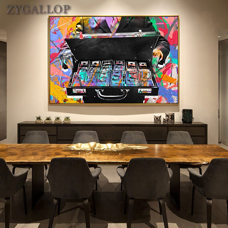 Abstract Money Graffiti Art Canvas Painting On The Wall Posters And ...