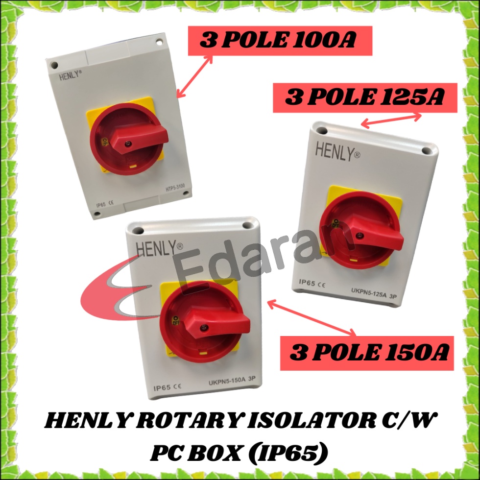 GIRAELICA 3P ROTARY ISOLATOR C/W PC BOX -IP65 - 100A AND 150A (FORMER ...