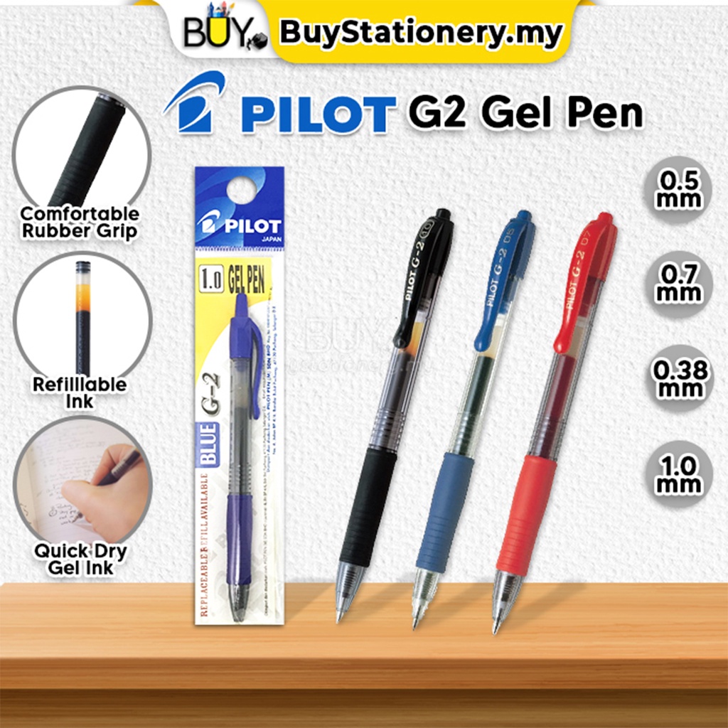 Pilot Pen G2 Gel Pen Hitam Blue Pen Red Pen 0.5 0.7 (1s/PCS) Signature ...