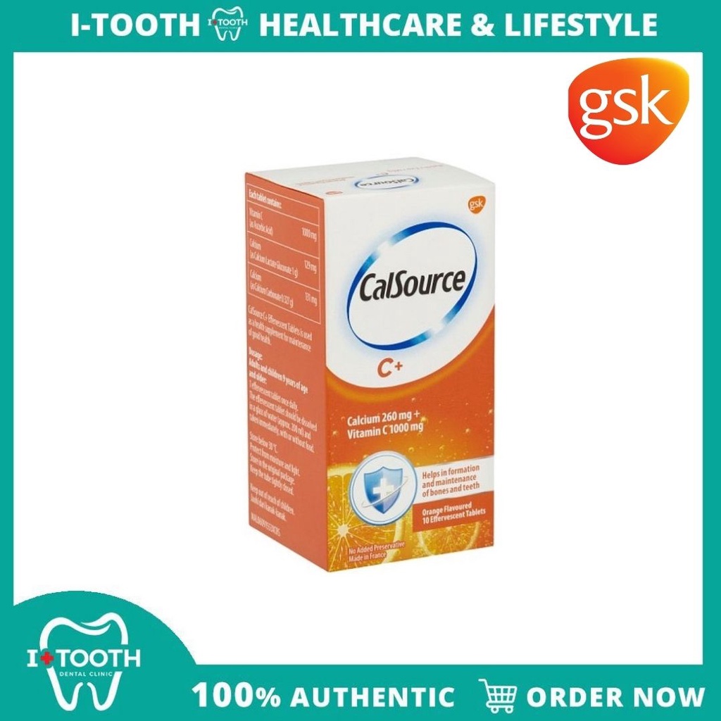Calsource Vit C 1000mg + Calcium 200mg Effervescent Tablet 10'S ...