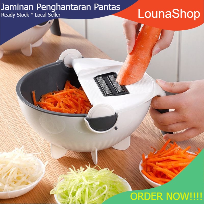 READY STOCK 9 IN 1 Vegetable Cutter Manual Carrot Chopper Potato Grater ...