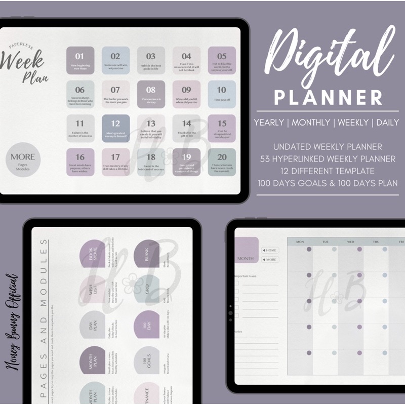 2026 Digital Planner Journal Weekly Undated PDF GoodNotes / Notability ...