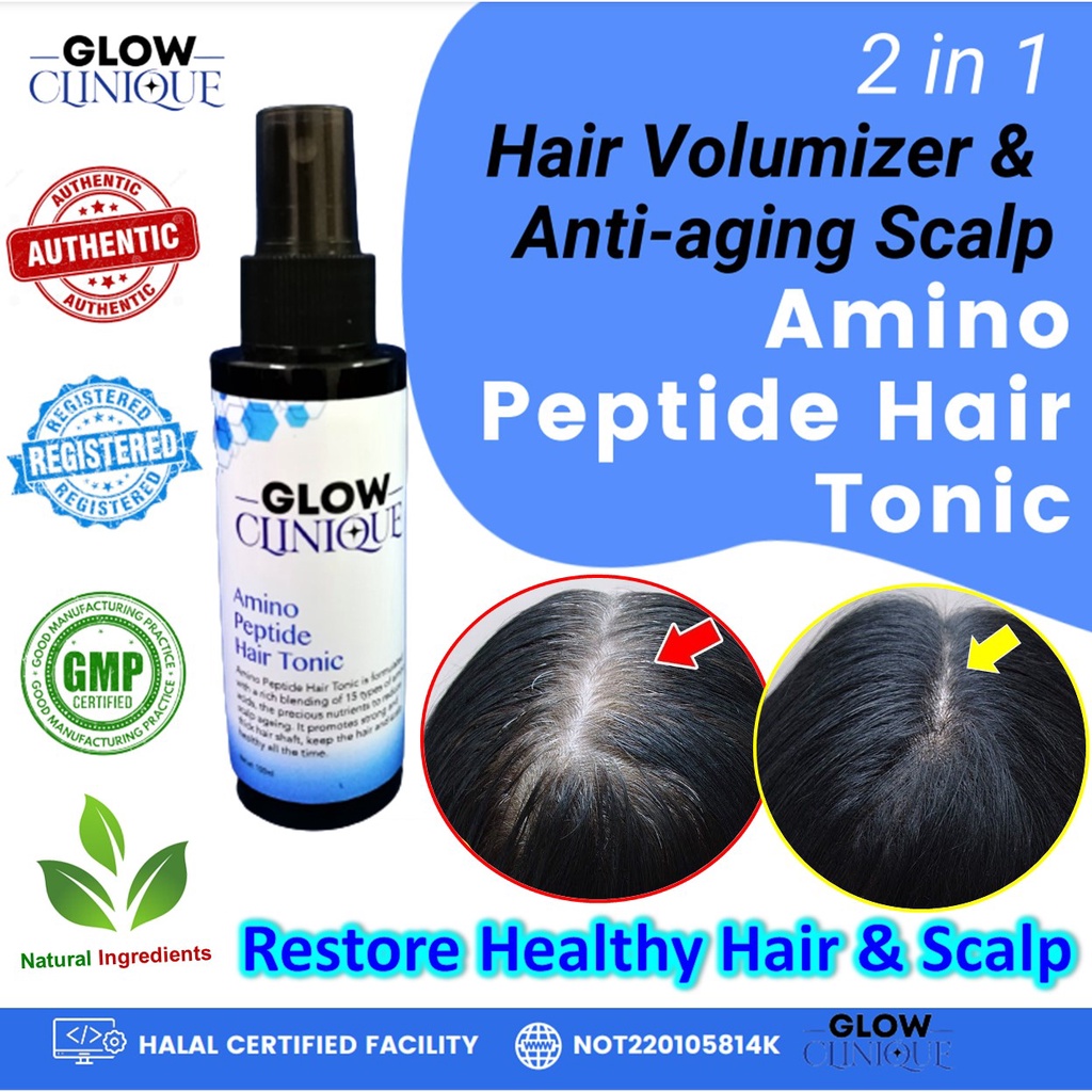 GLOW CLINIQUE Hair Tonic Healthy Hair & Scalp Anti Ageing Prevent Grey ...