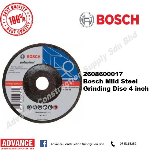 Bosch Accessories 2608600017 Bosch Mild Steel Grinding Disc 4 inch ...
