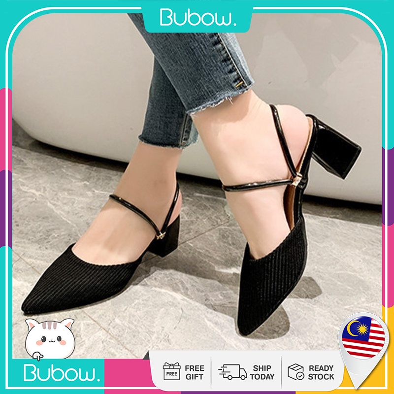 READY STOCK🔥BUBOW Womens High Heels Shoes Kasut Tinggi Wanita Heel ...
