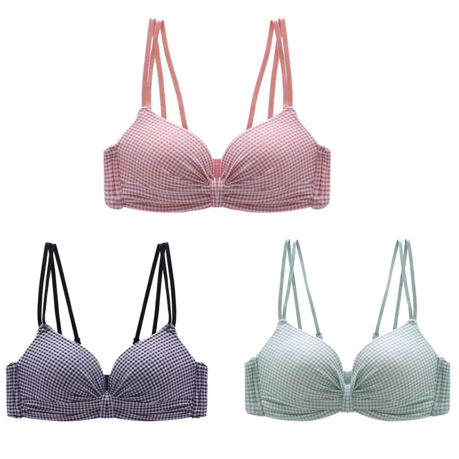 Summer Light and Small Chest Gathered Girl Comfort Simple Bra B30 ...